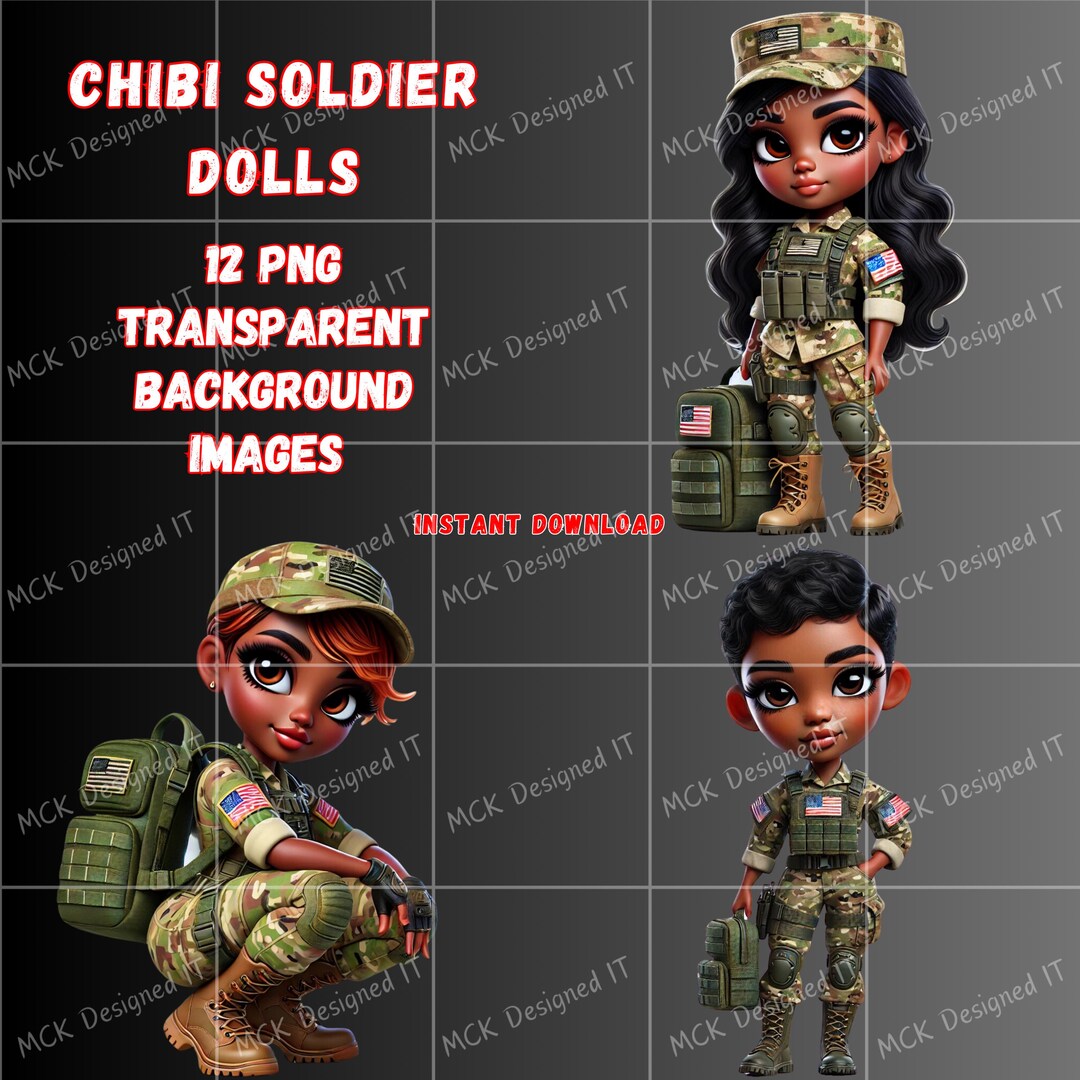 Black Chibi Soldier PNG, Soldier PNG, Female Soldier PNG, Soldier ...