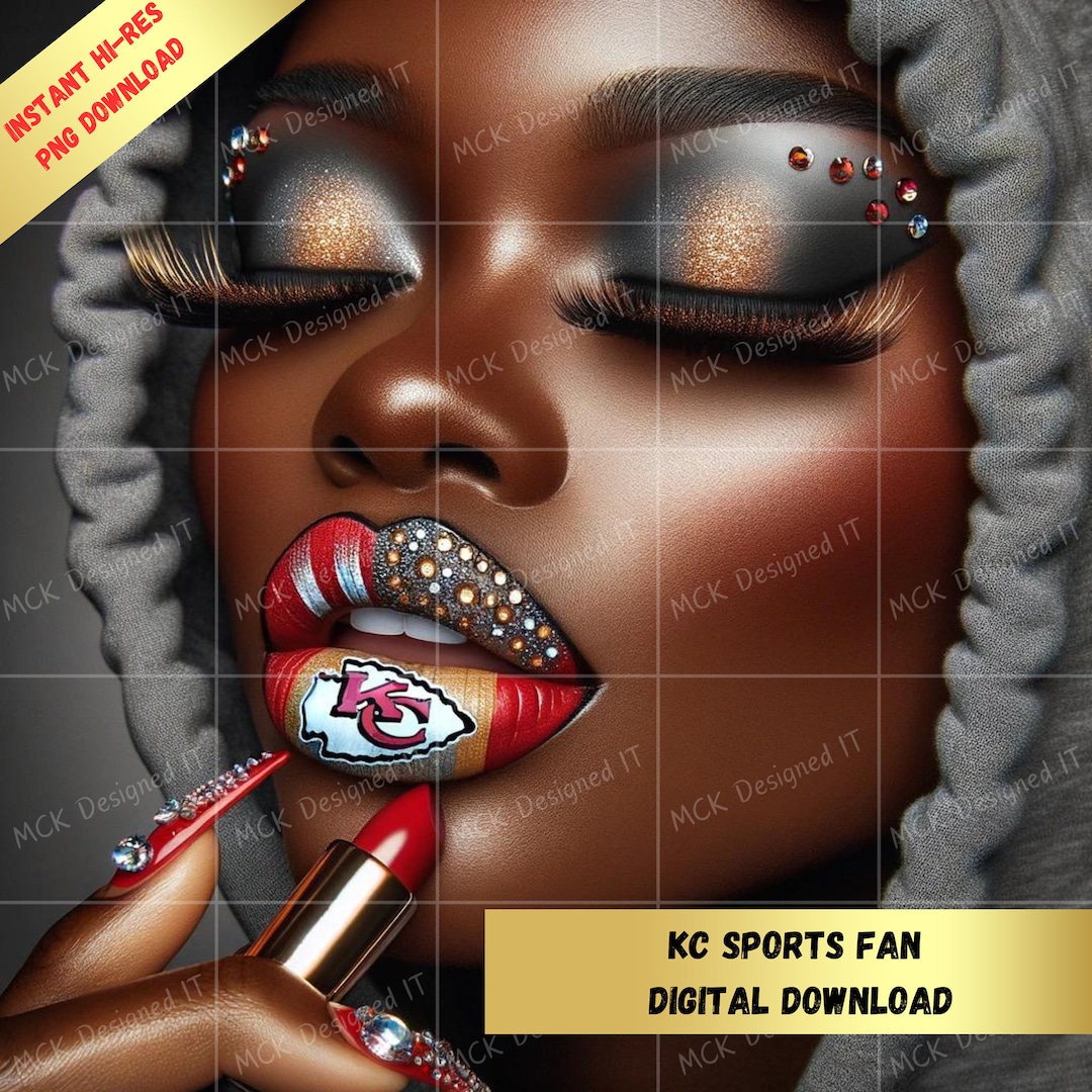 KC Girl Sports Fan sports Fan Lip Design, Sports Fan PNG, Sports Fan ...