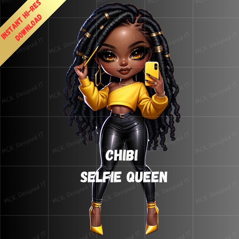 Chibi Selfie PNG, Chibi Png, Woman Selfie Digital Art, Chibi & Realism ...