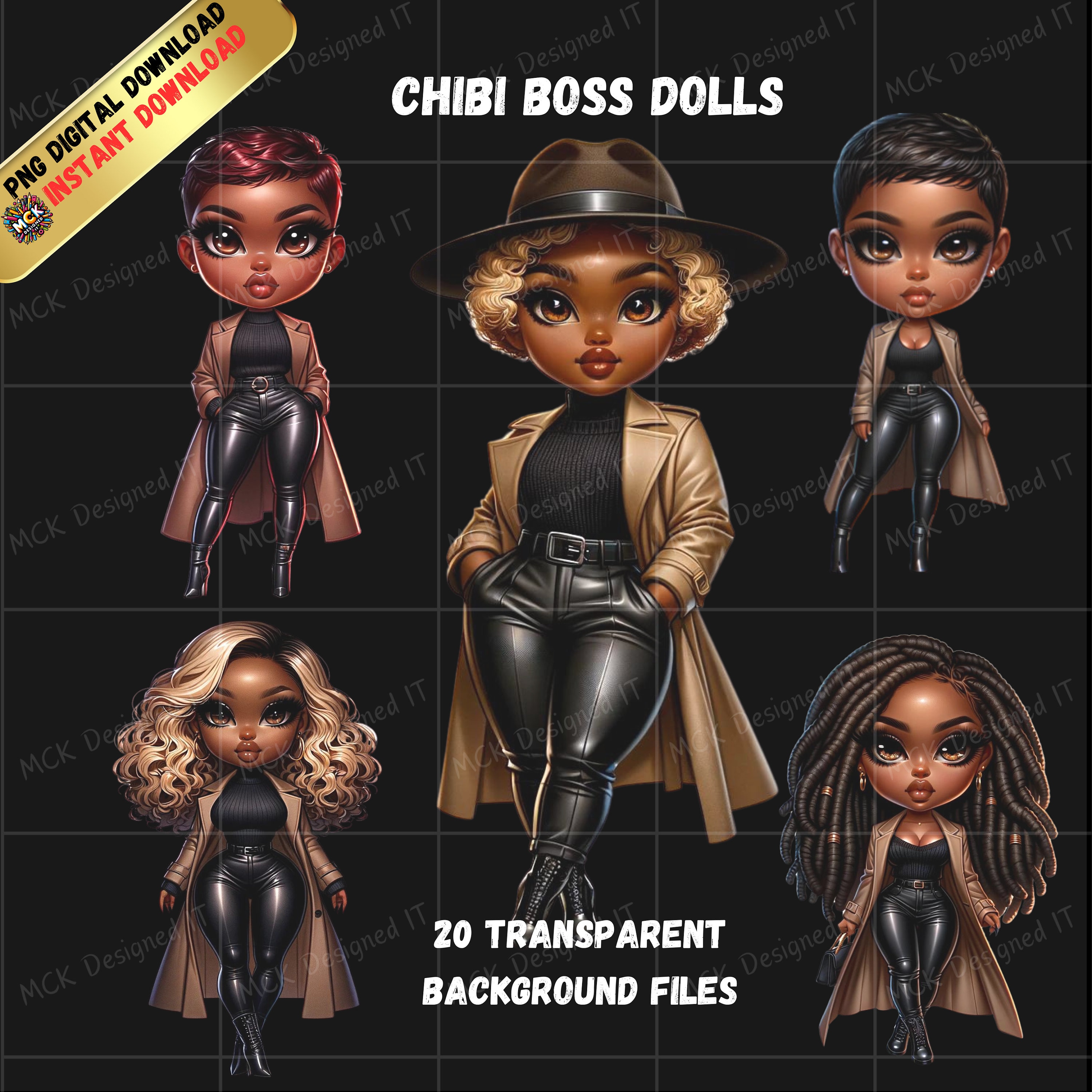 Chibi Doll Clipart, Chibi Doll Png, Chibi Girl Clipart, Boss Babe Chibi ...
