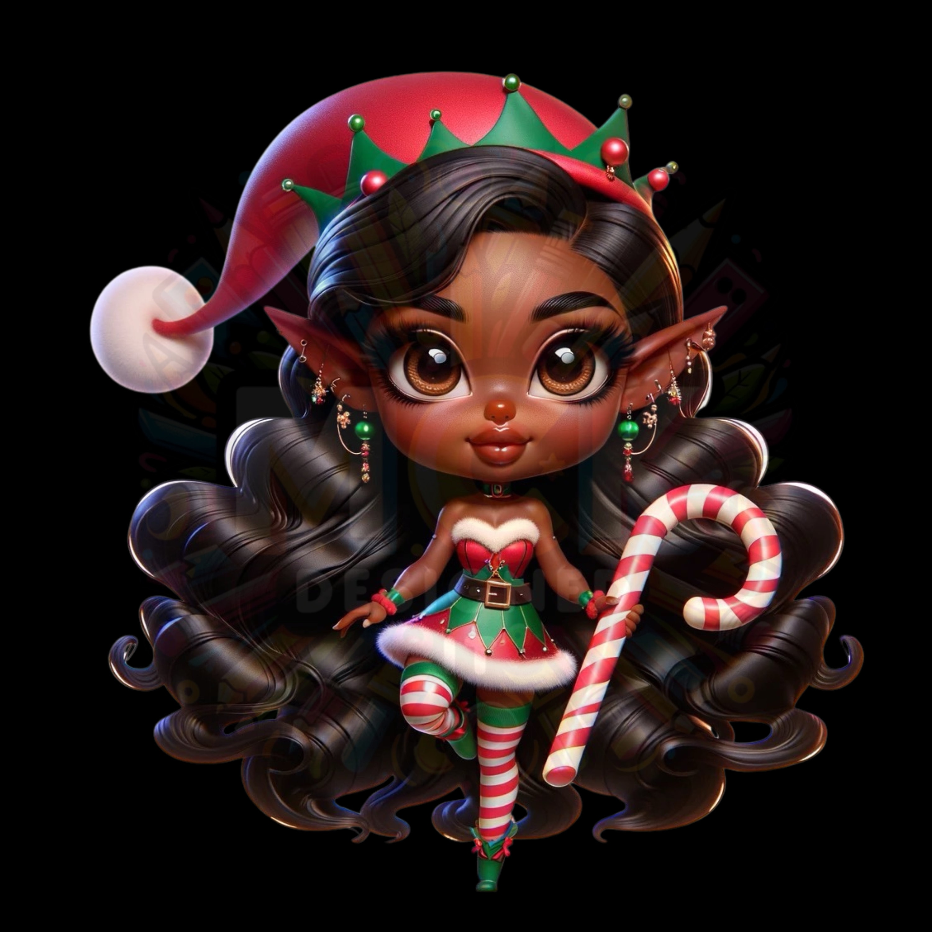 Chibi 3D Christmas Elves, Digital Clipart 20 Pngs, Chibi 3D Christmas ...
