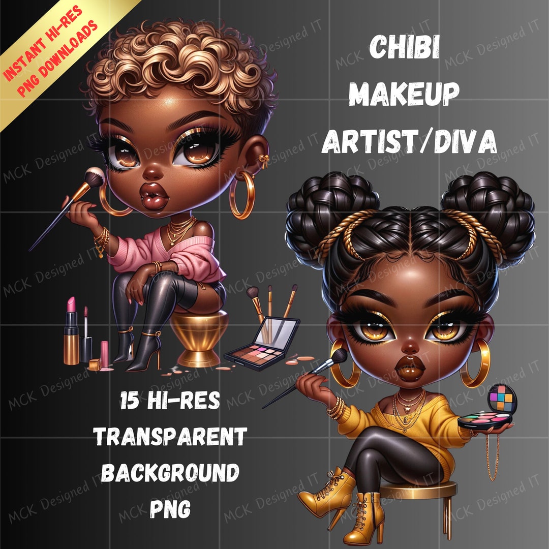 Chibi Makeup PNG, Chibi Makeup Artist Clipart, Chibi Clipart, Chibi PNG ...
