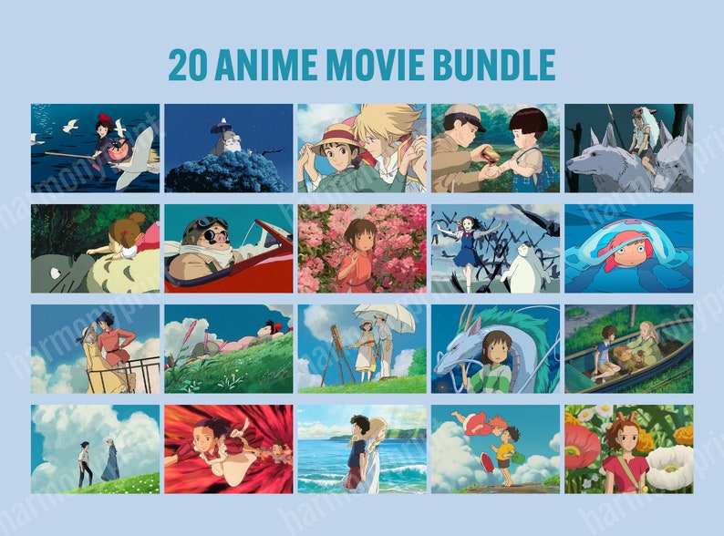 Aesthetic Anime Movie Bundle Print Anime Studio Postcard Set Bundle ...