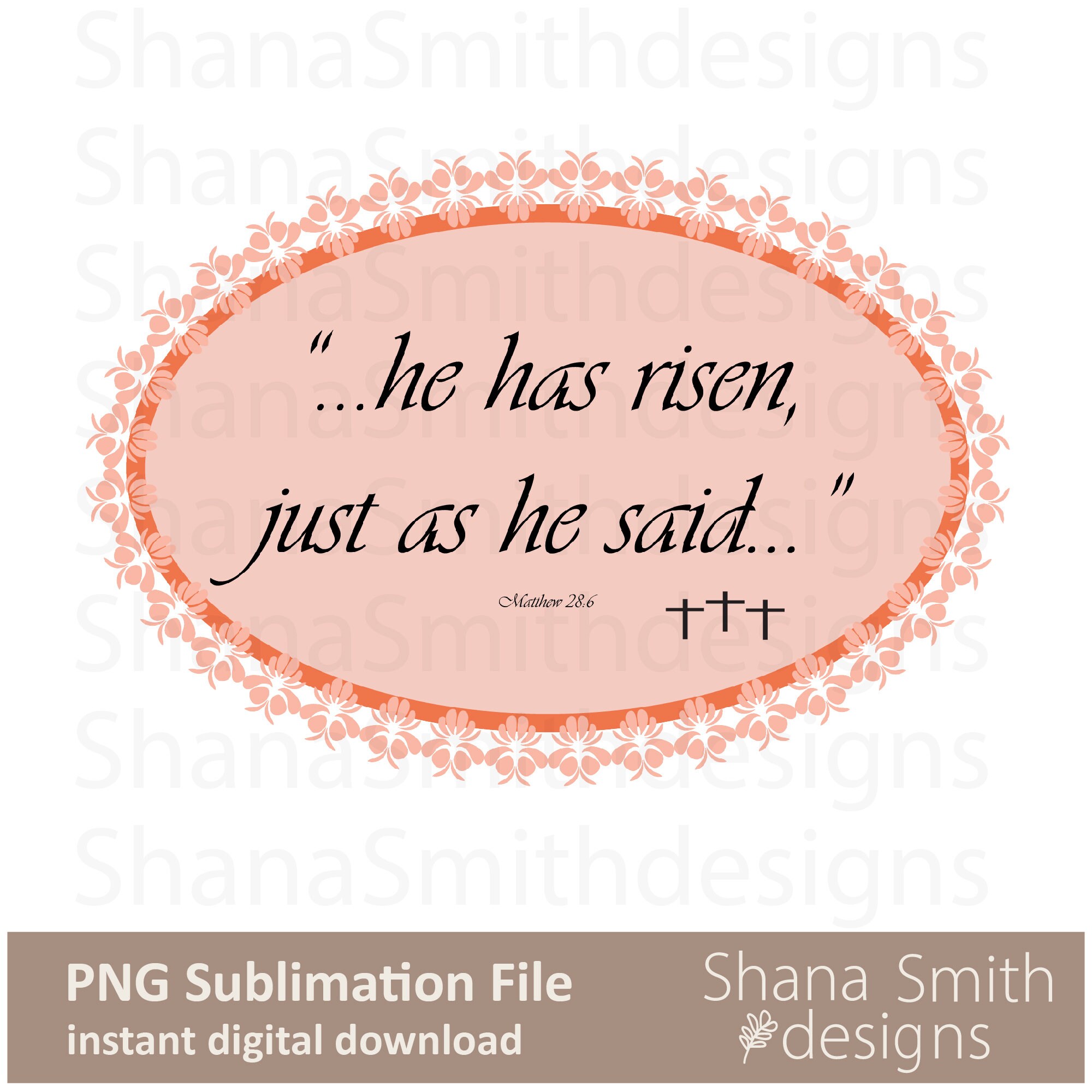 He Has Risen Printable Design, Easter Png, Easter Bible Verse, Easter ...