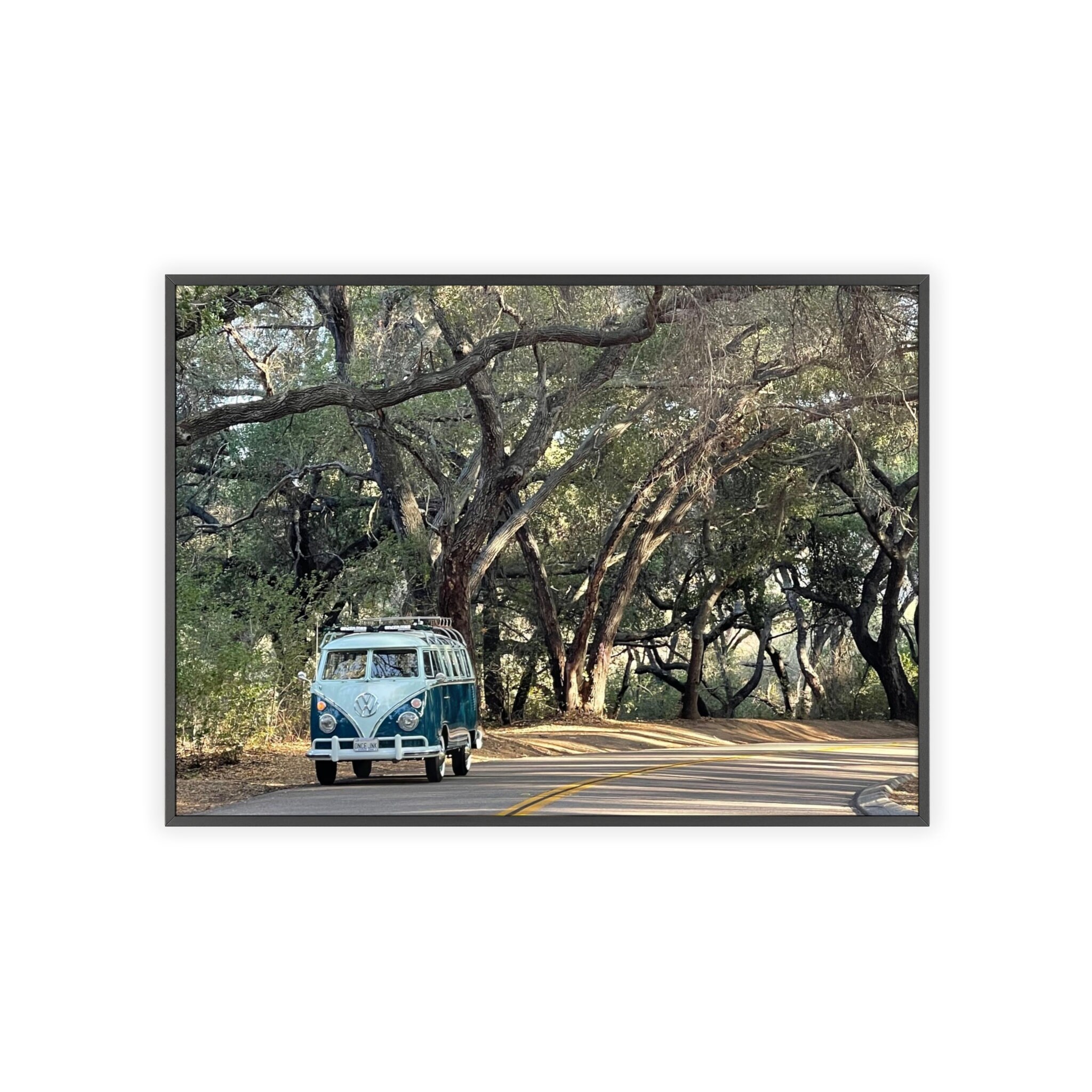 VW Samba Driving Thru Oak Trees Poster With Wooden Frame - Etsy
