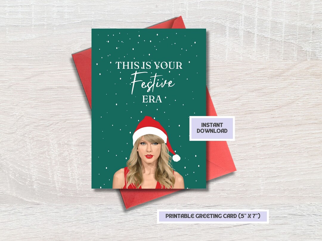 Swiftmas Card, Printable Christmas Card for Siwfties, Gift for Swifties ...