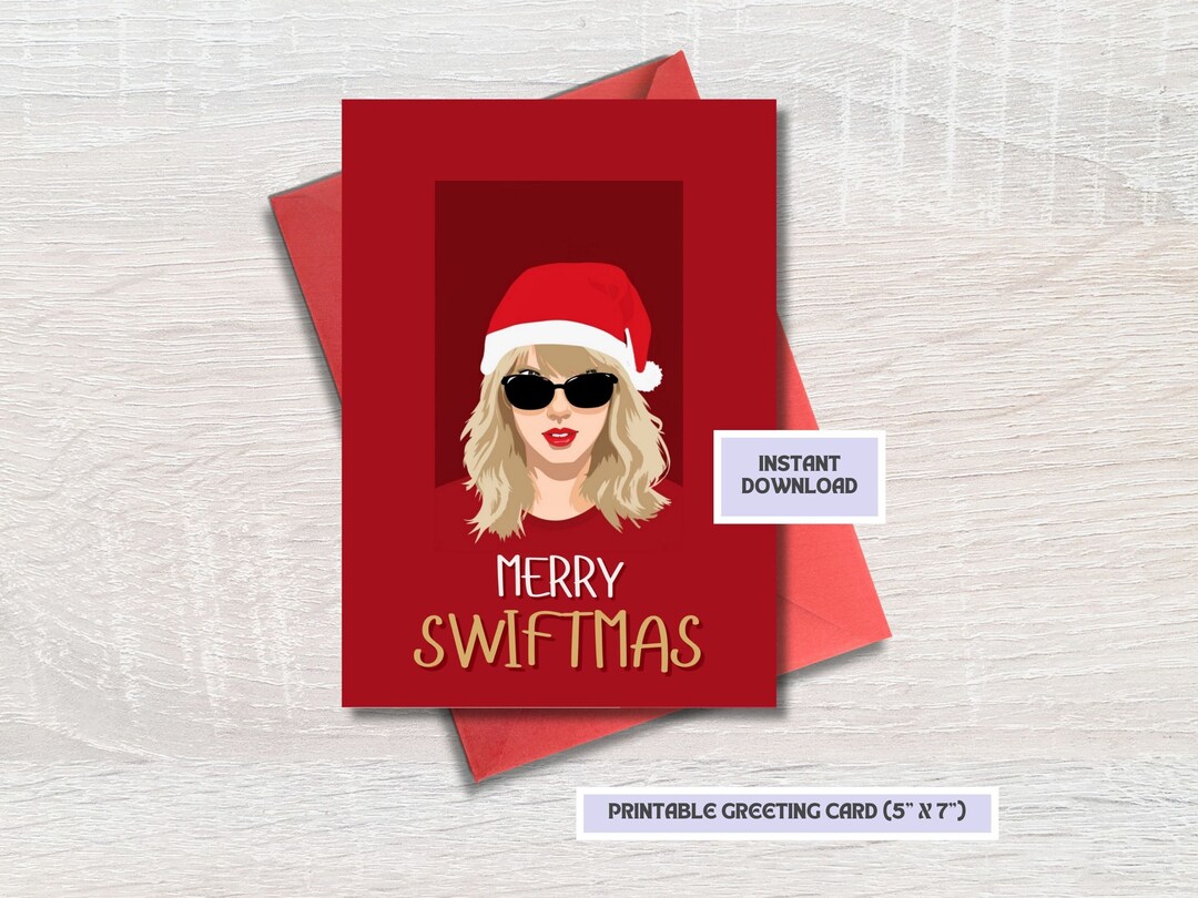 Swiftmas Card, Printable Christmas Card for Siwfties, Gift for Swifties ...