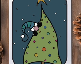 Digital Christmas Troll in Tree Colouring Page - Etsy