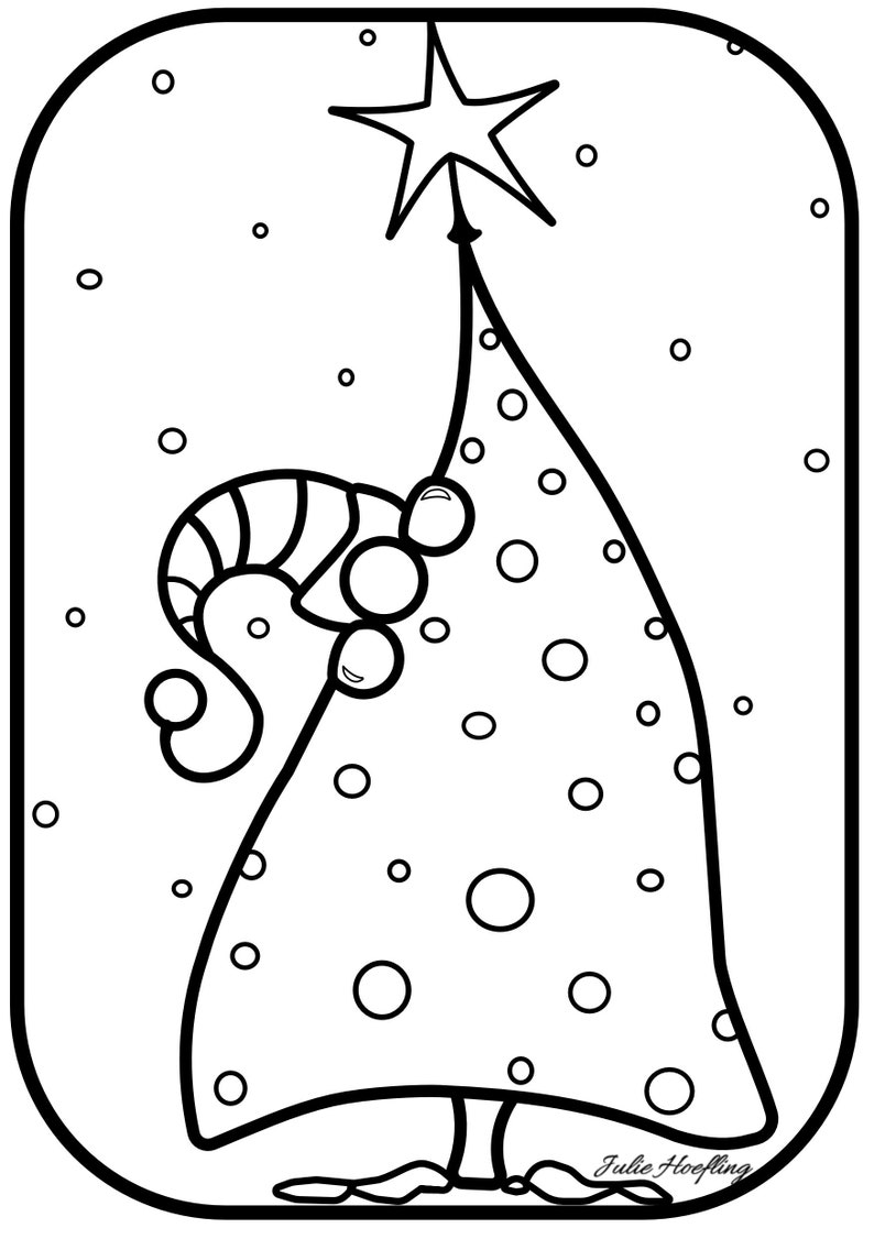 Digital Christmas Troll in Tree Colouring Page - Etsy