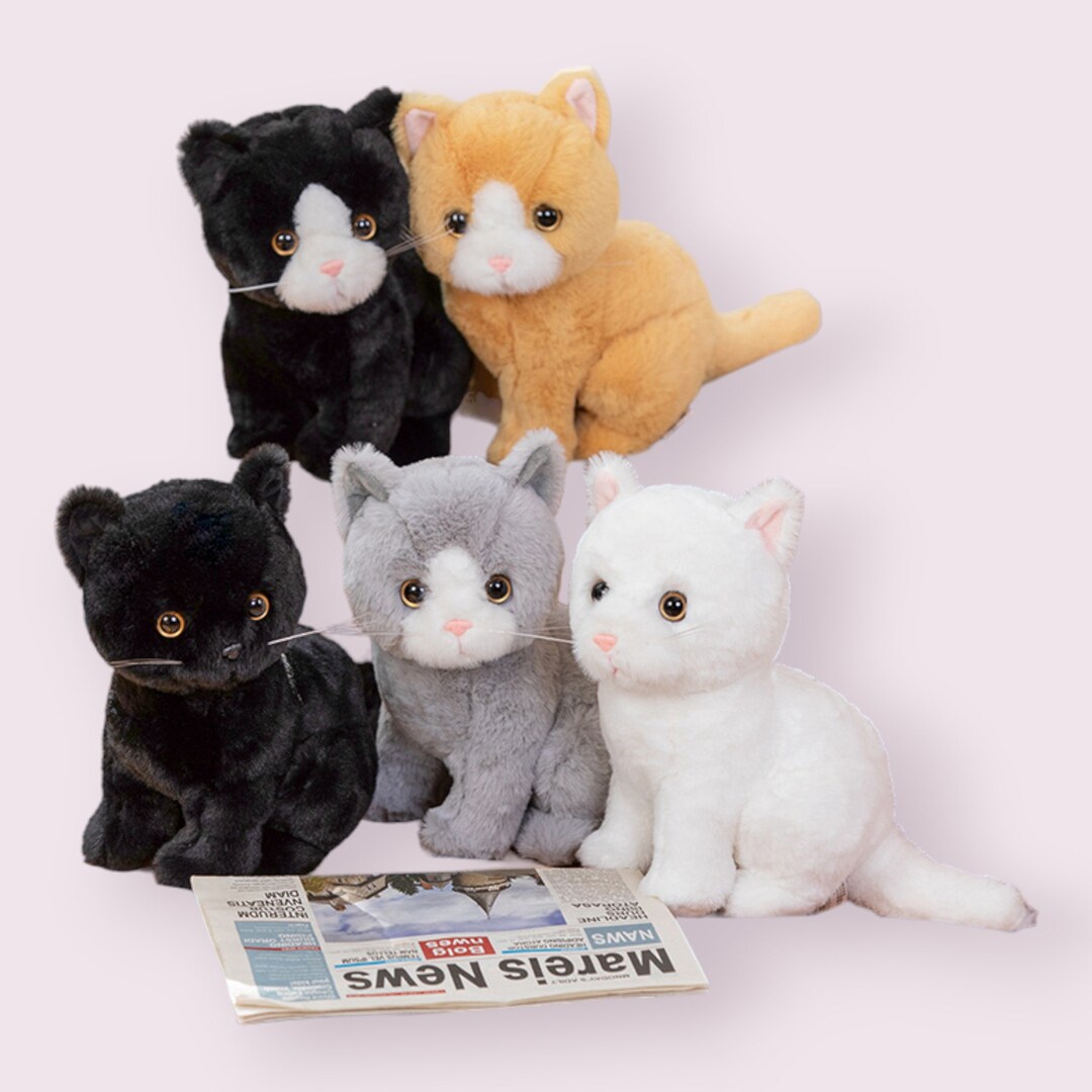 Simulation Plush Cartoon Cats Sitting Cute Animal Toy Grey - Etsy