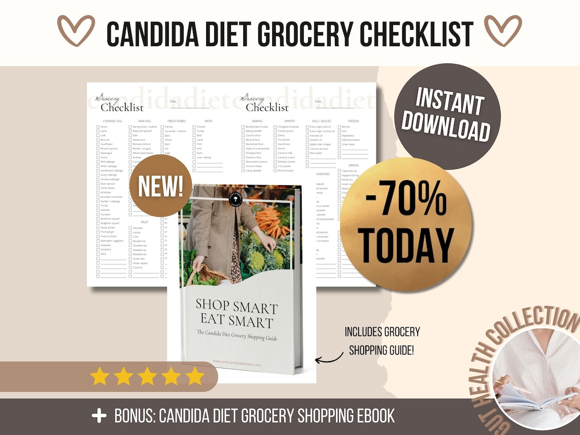 Candida Diet Grocery Shopping List, Healthy Groceries Checklist ...