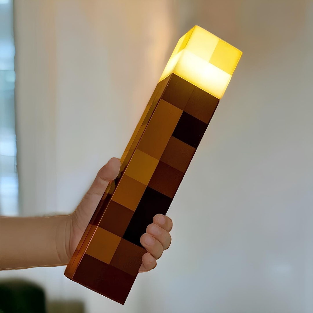 Minecraft Torch Led Night Light Bedroom Decorative Lamp Etsy