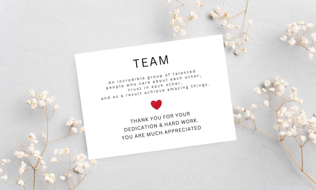 Editable Team Appreciation Card, Employee Appreciation Card, Employee Recognition, Appreciation ...