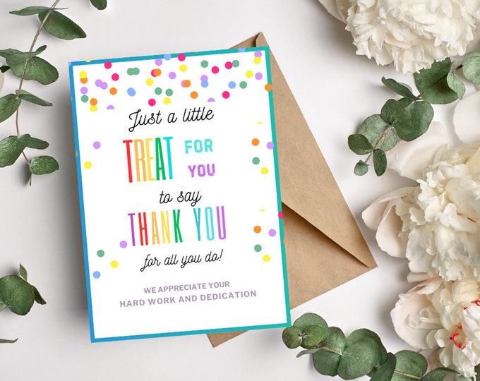 Thank You Card, Thank You Card for Friend, Appreciation Card, Employee ...