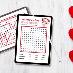 Valentine's Day Word Search Printable Game With Answer Key, Valentine's ...