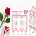 Valentine's Day Word Search Printable Game With Answer Key, Valentine's ...