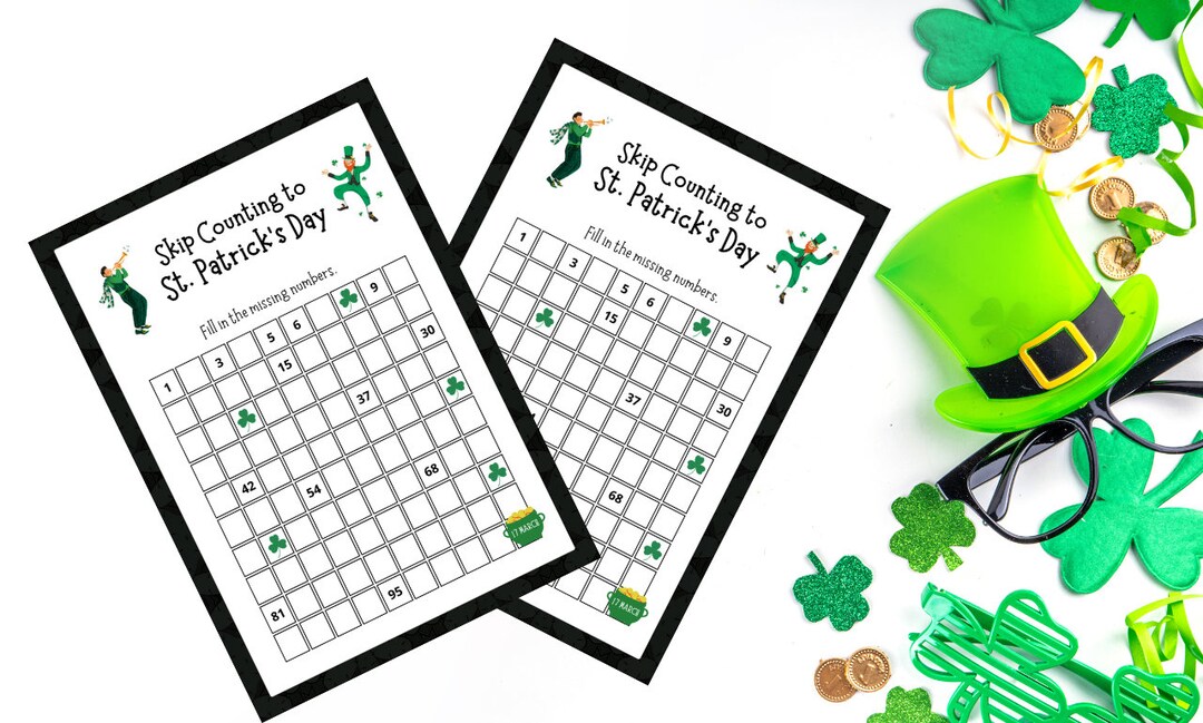 Green Fun St. Patrick's Day Skip Counting to 100 Worksheet, Skip ...