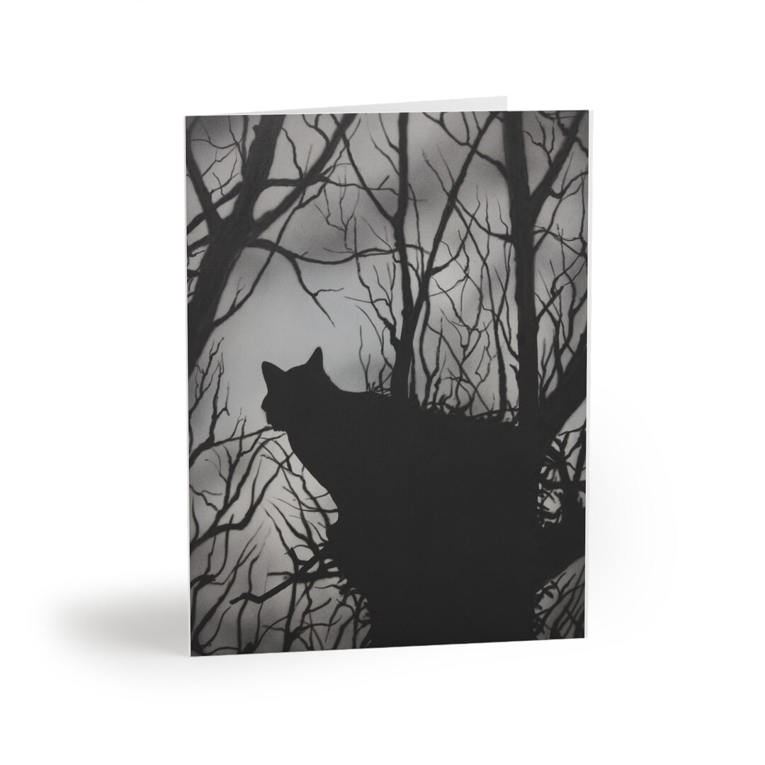Cat Greeting Cards: Slinky Cat Art, Matte Finish (4.25x5.5 In) - Etsy