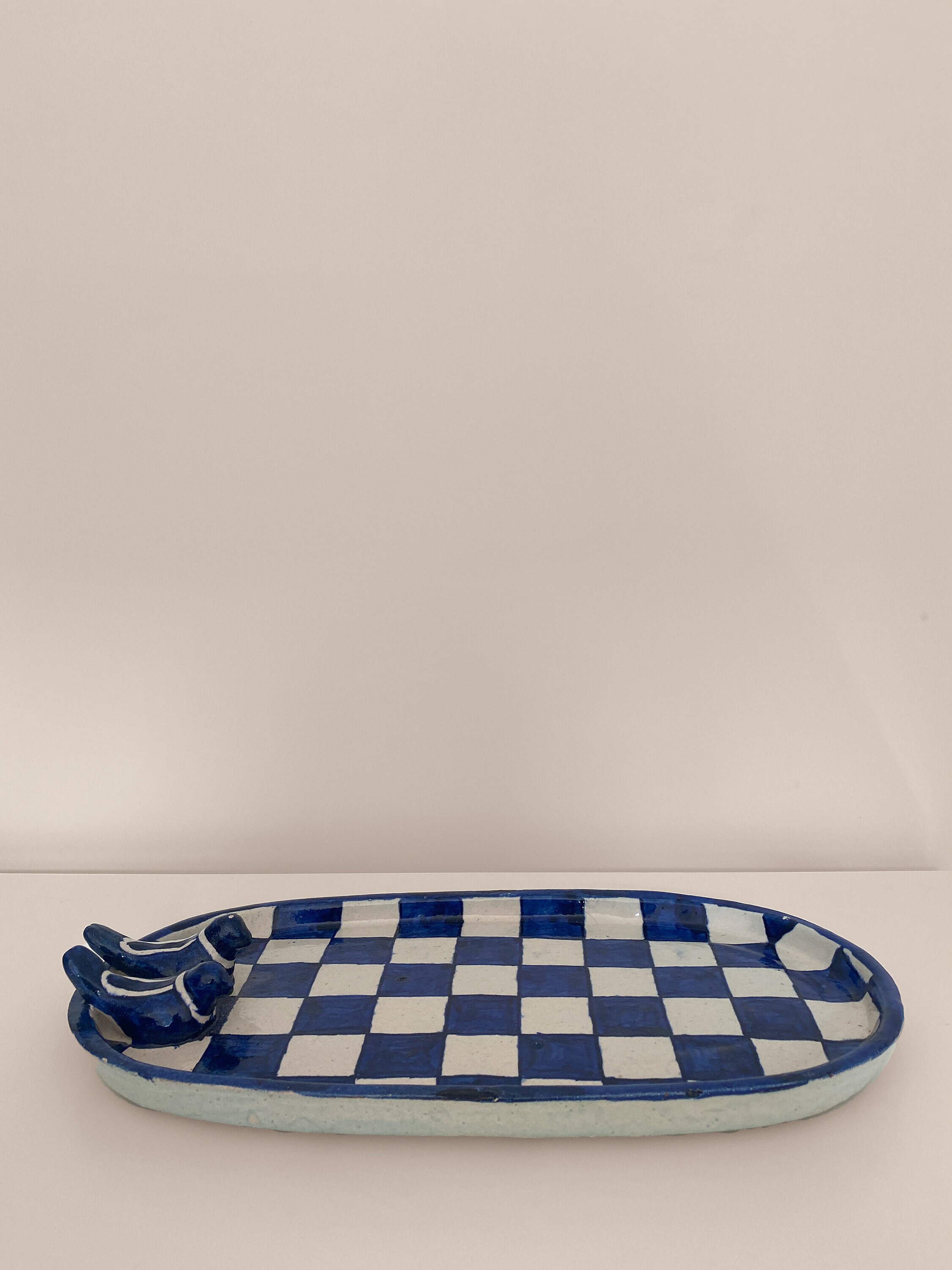 Hand Painted Ceramic Checkered Tray - Etsy