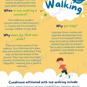 Toe Walking Educational Handout for Parents, Teachers, Schools ...
