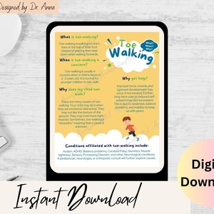 Toe Walking Educational Handout for Parents, Teachers, Schools ...