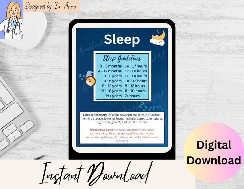 Sleep Hygiene Handout for Parents, Families, Healthcare Professionals ...