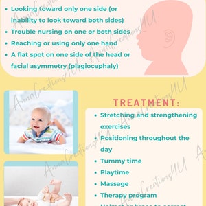 Torticollis Handout for Parents, Caregivers, Medical Professionals, Day ...