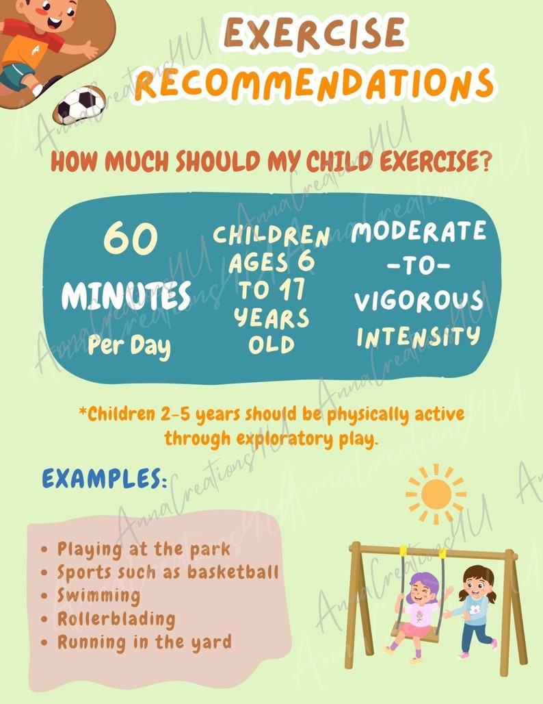 Pediatric Exercise Health Fitness Daily Recommendations, Active Play ...