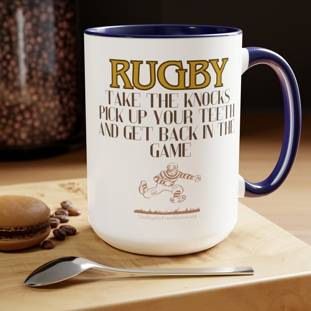 RUGBY Two-tone Coffee Mugs, 15oz, the Rugby Foundation, Rugby Lovers ...