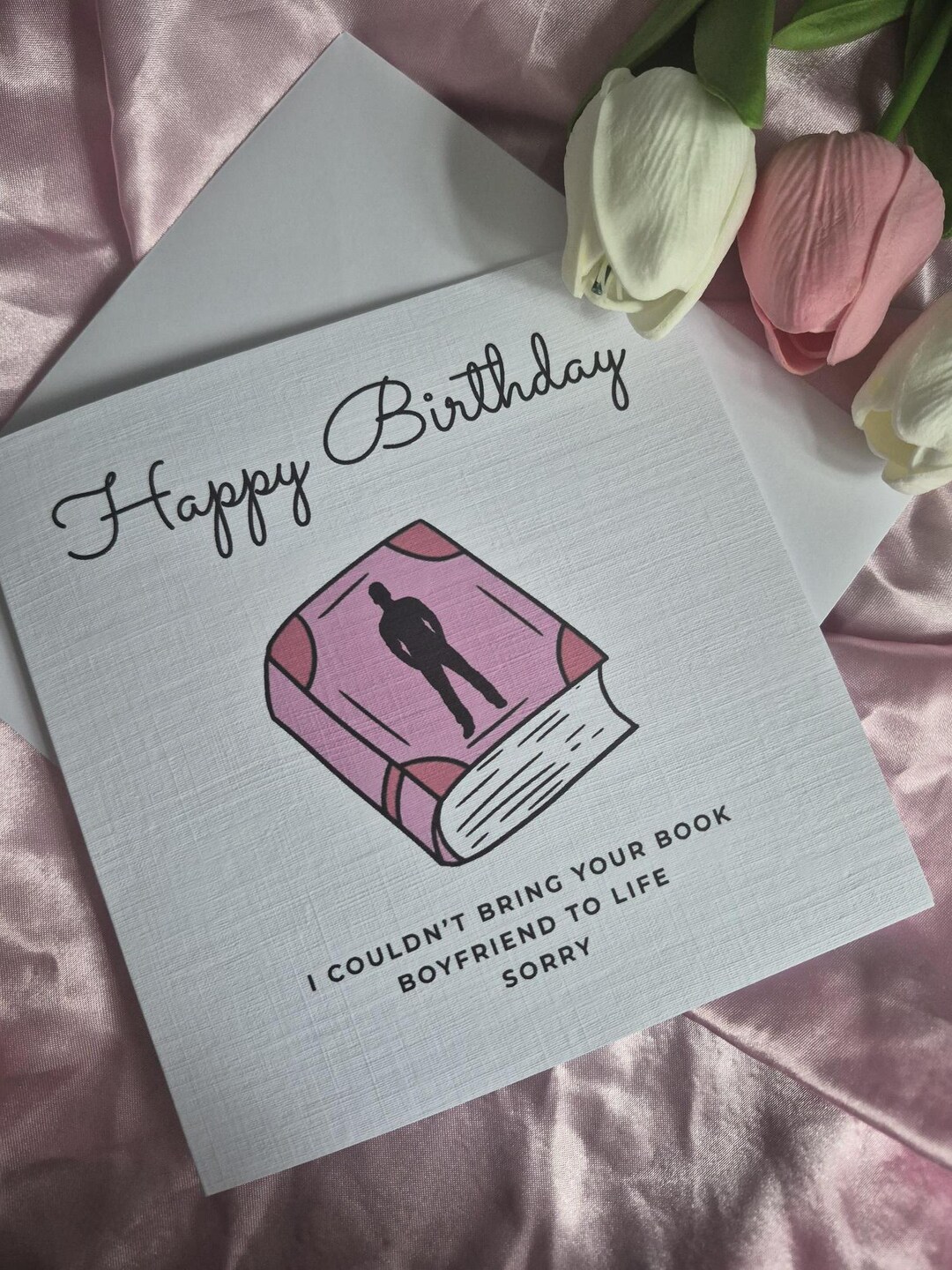 Happy Birthday Bookish Greeting Card - Book Boyfriend Birthday Card ...