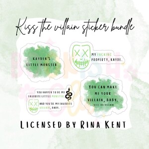 Kiss the Villain Sticker Bundle/ Rina Kent Merch/ Officially Licensed ...