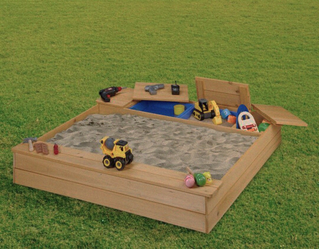 Wooden Sandbox Children's Sandbox Outdoor Play for Kids - Etsy