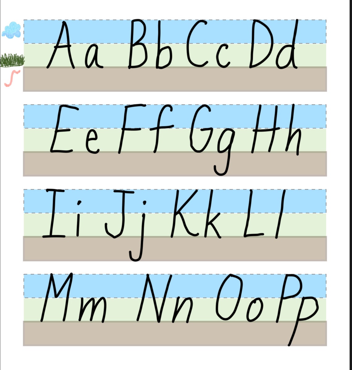 Dirt Grass Sky Lined Writing Practice Paper - Etsy