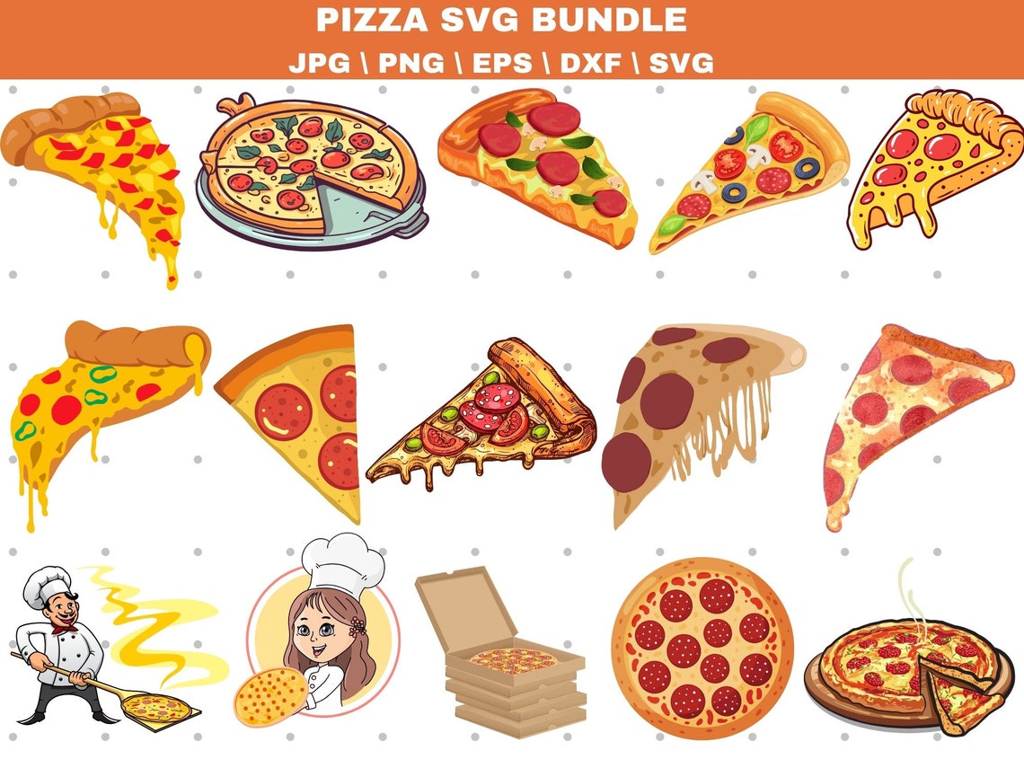Pizza Bundle SVG, PNG, JPG Digital Cut File, Commercial Use, Instant ...