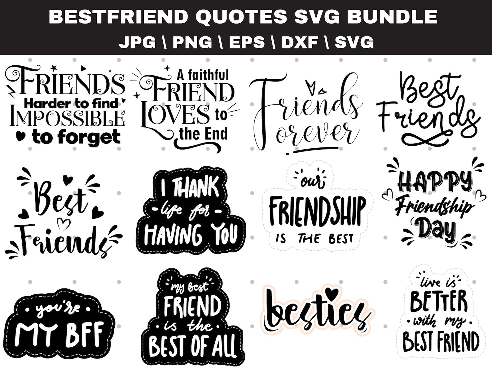 Friendship Svg Bundle, Friends Svg, Best Friends Svg, Friendship Svg ...