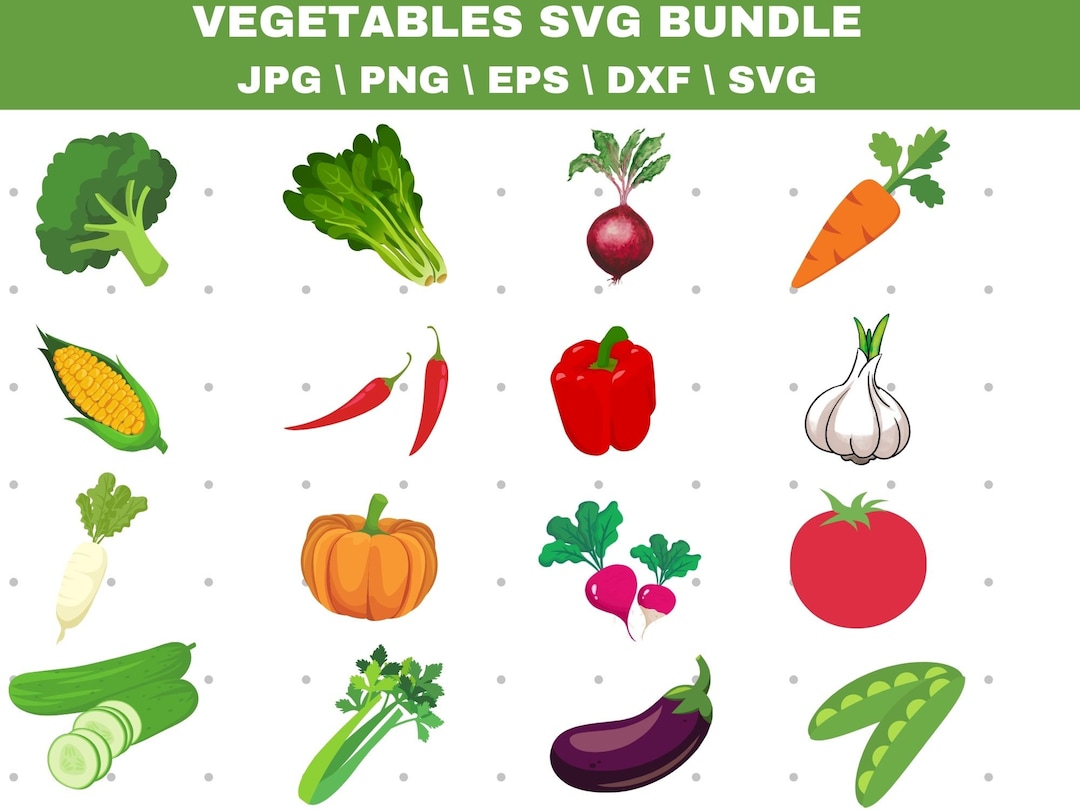 Vegetable Svg Bundle,food Svg,pumpkin Svg,vegetable Clipart Vector Svg ...
