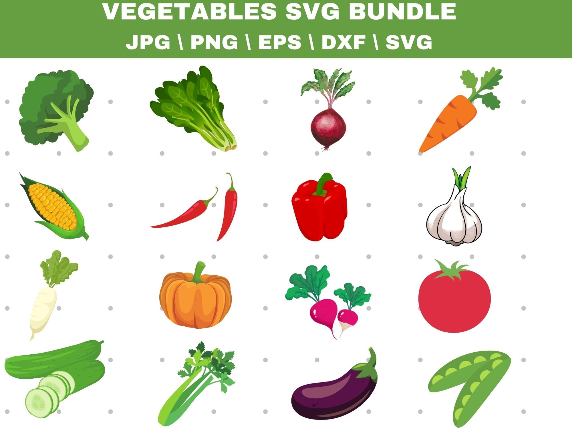 Vegetable Svg Bundle,food Svg,pumpkin Svg,vegetable Clipart Vector Svg ...