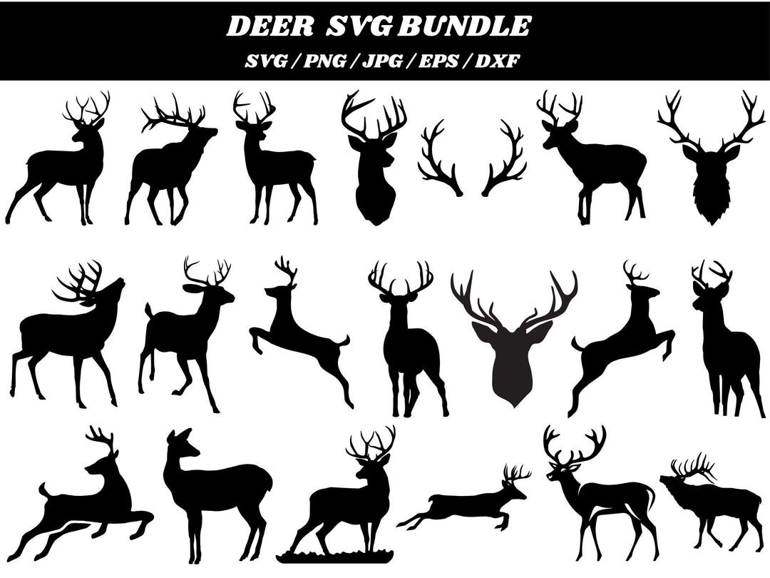 Deer SVG Bundle, Deer Clipart, Deer Forest Svg, Cut Files for Cricut ...