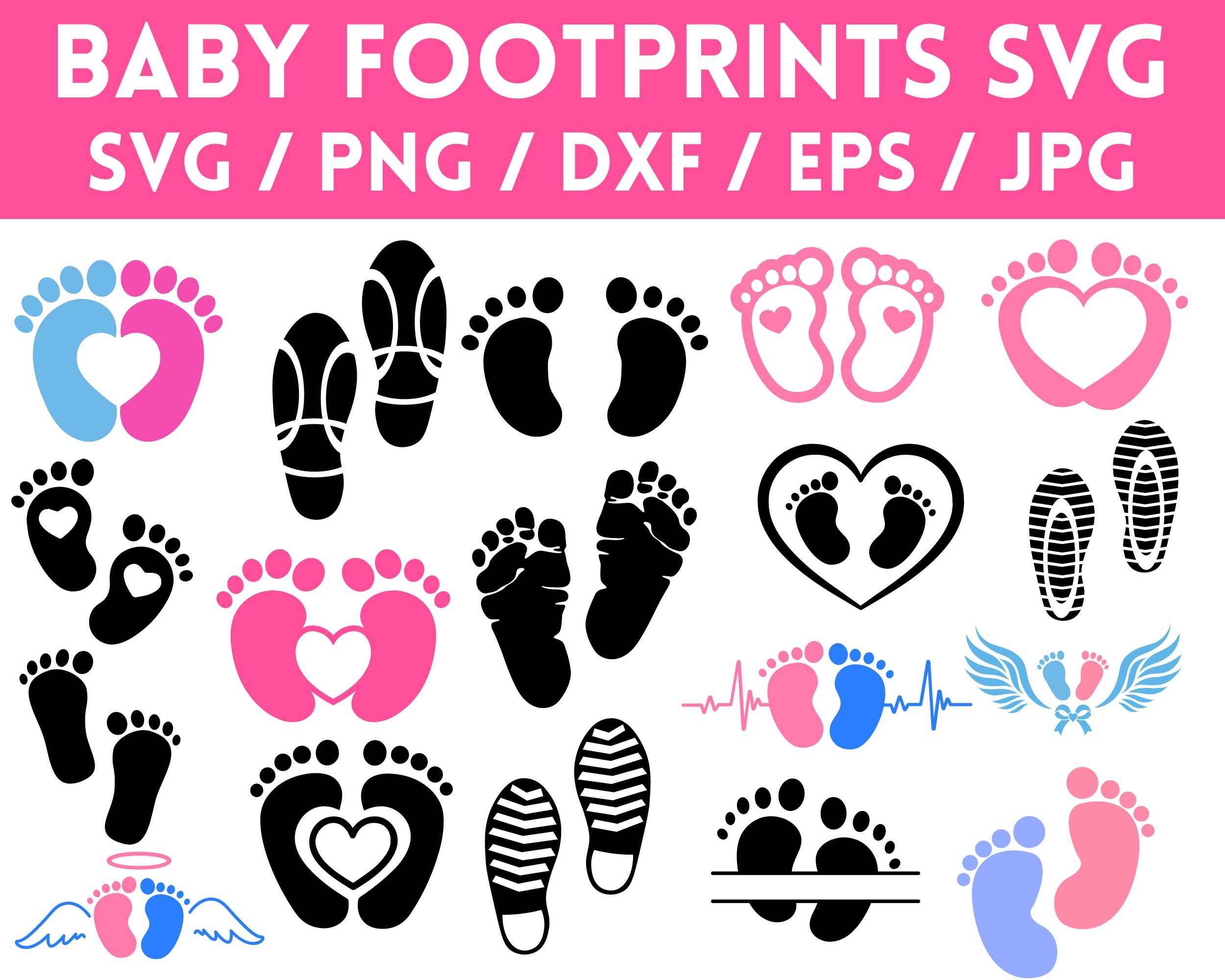 Baby Footprint SVG Bundle: Birthday Clipart (digital Download) - Etsy