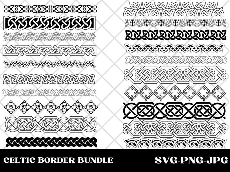 Celtic Border Ornament Set: Vector SVG Clipart (digital Download) - Etsy