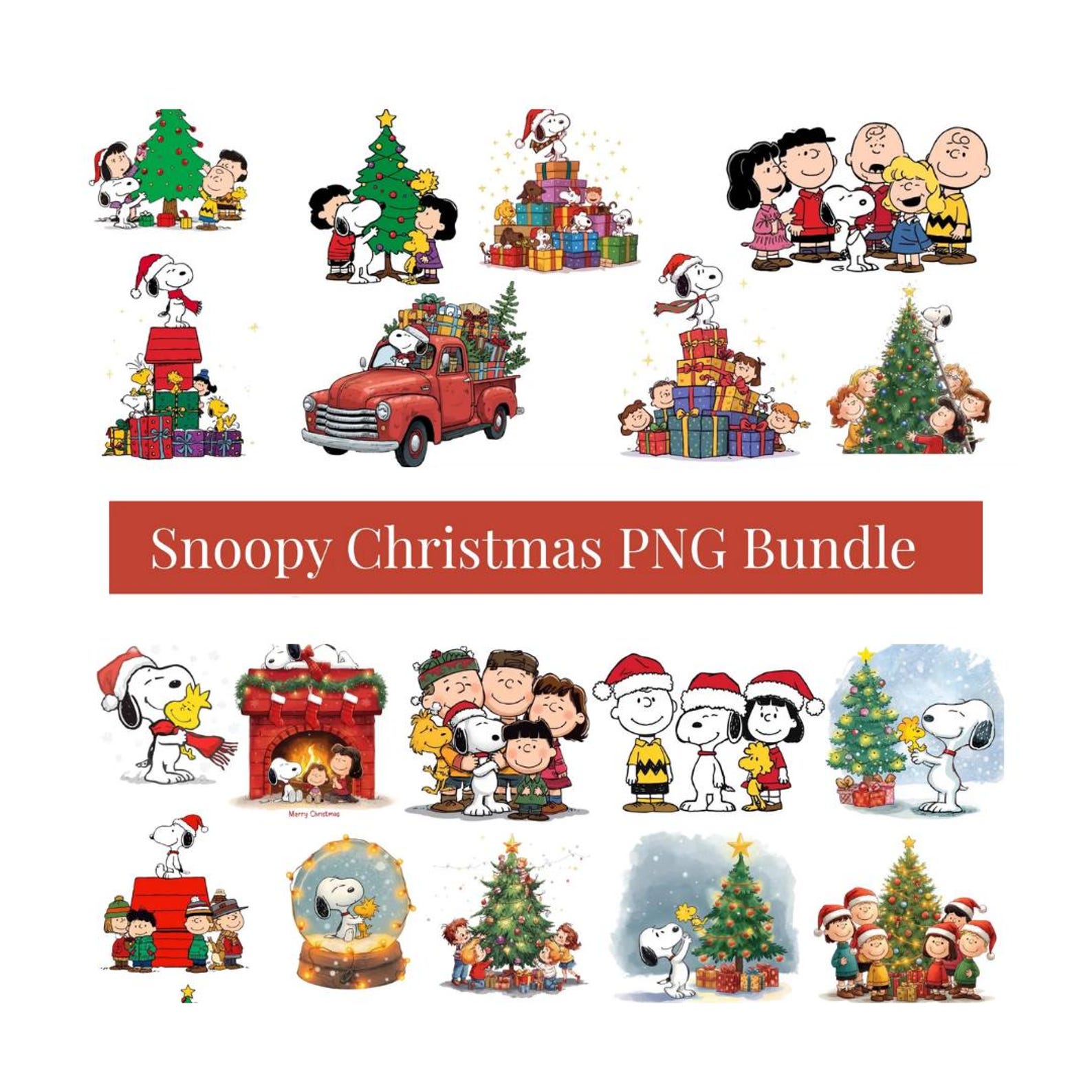 Festive Snoopy PNG Collection | Peanuts Friends Christmas Download - Etsy