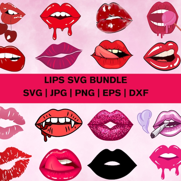 Kiss Lips Svg - Etsy