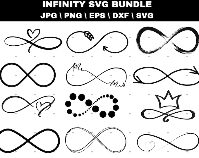 Infinity Love Svg Bundle, Infinity Svg, Heart Svg, Infiniti Svg ...