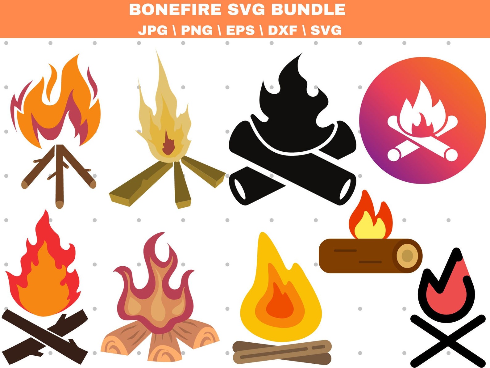Campfire Svg, Campfire Cricut, Flames Svg, Fire Svg, Campfire Clipart ...