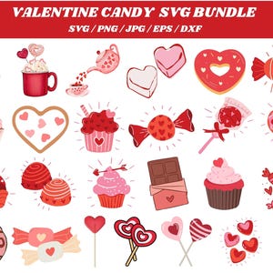 Valentine Candy SVG Bundle: Sweets & Hearts Design (digital Download ...