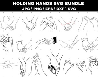 Holding Hands SVG PNG Bundle, Valentines Day Svg Files, Pinky Hold Svg ...