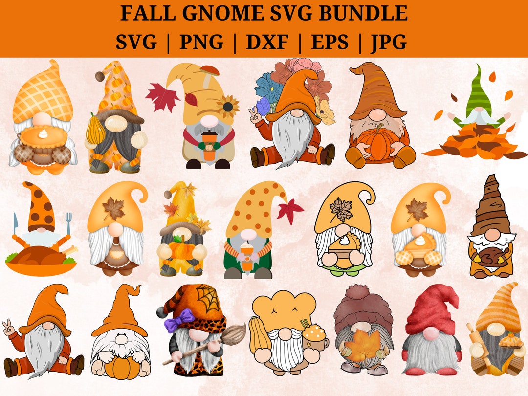Fall Gnomes SVG Bundle: Thanksgiving & Autumn Designs - Etsy