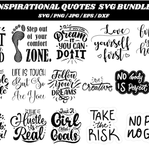 Inspirational Quotes SVG Bundle: Motivational Cut Files (digital ...