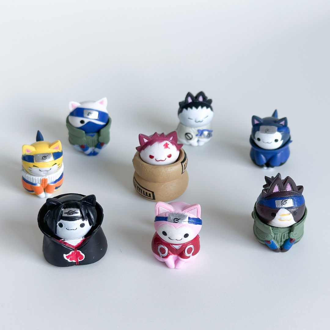 Naruto Cat Miniature X8 Set Naruto Cat Cute Cat Mini Figure Fat Cat ...
