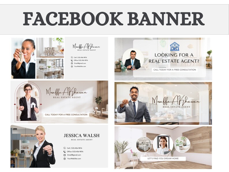 Real Estate Facebook Cover Banner Real Estate Marketing Social Media ...